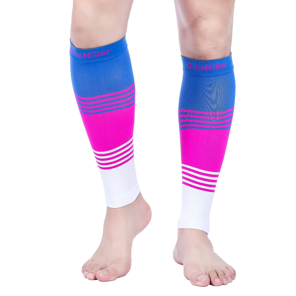 Calf Compression Sleeve 20-30 mmHg BLUE/PINK/WHITE – Doc Miller